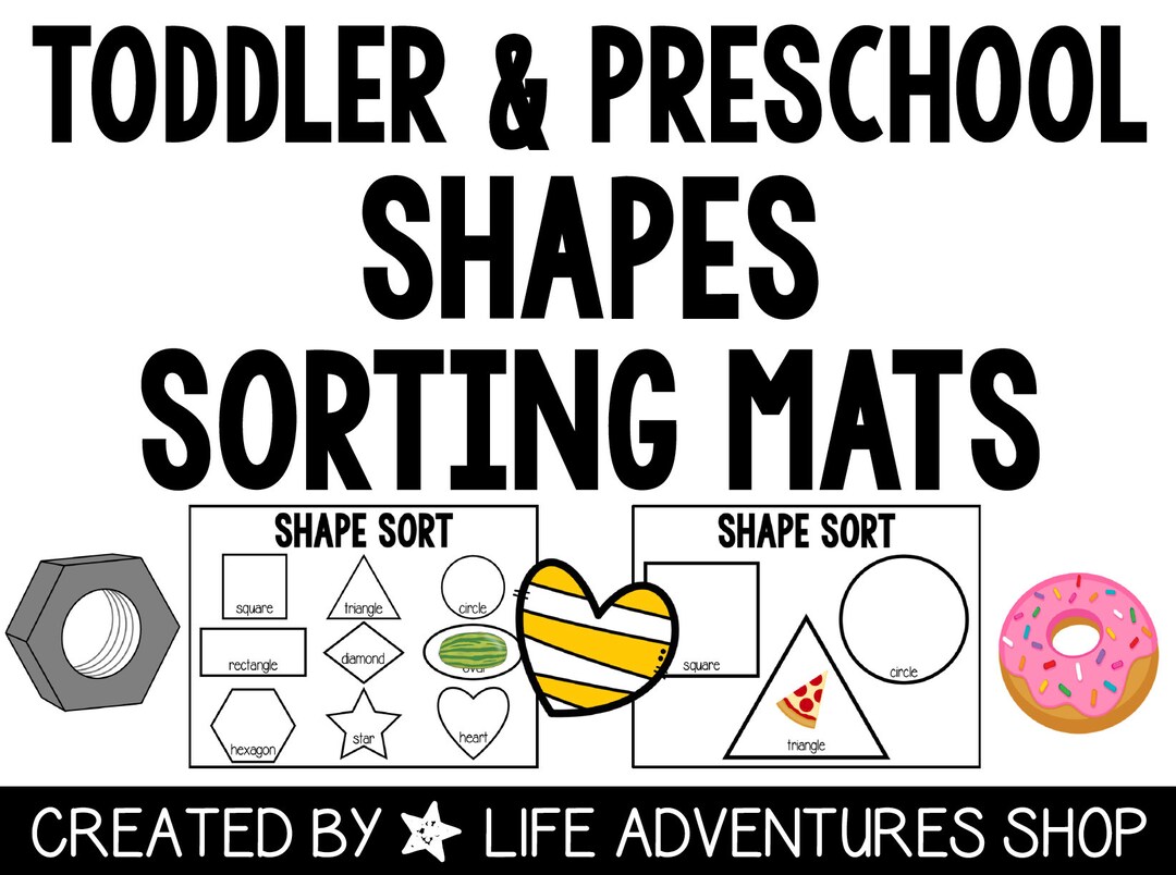 Shapes Toddler and Preschool Sorting Mat - Etsy