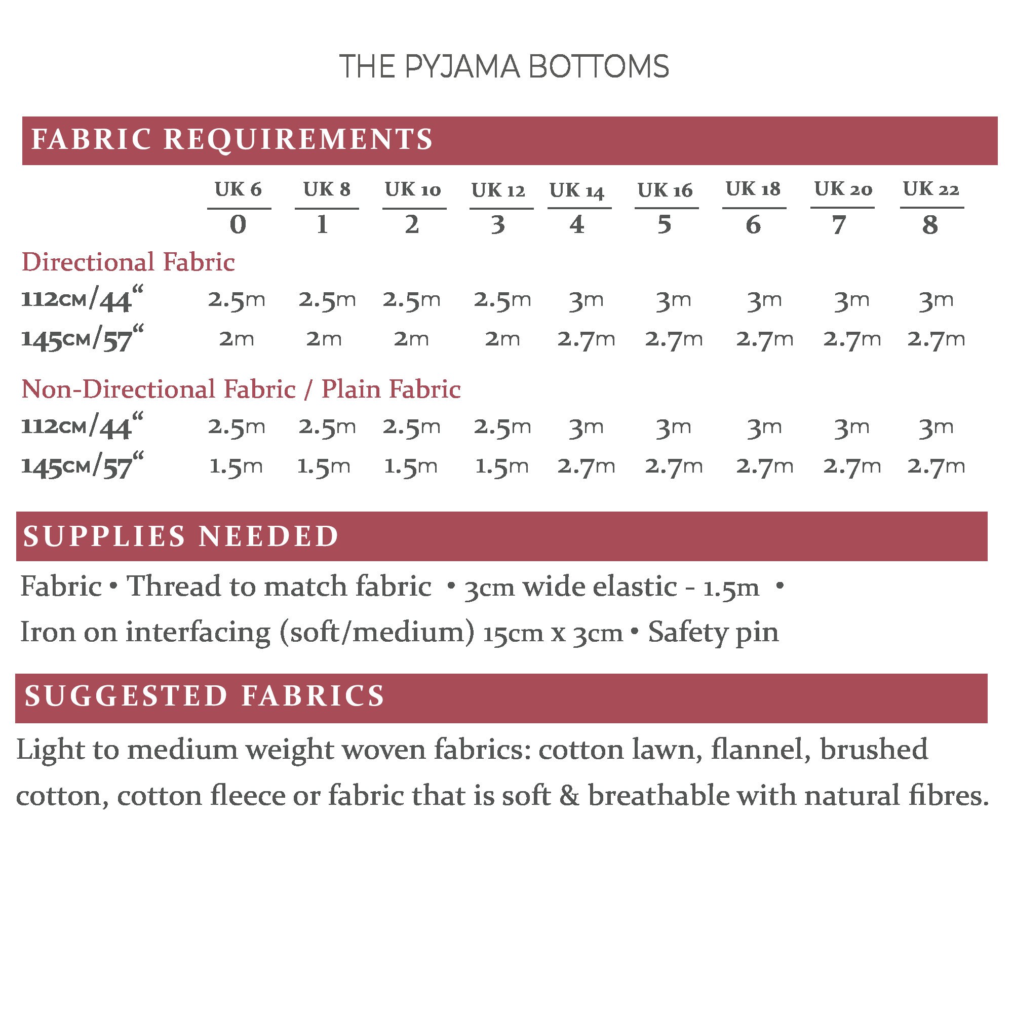 SEWING PATTERN - the Pyjama Bottoms - Digital Sewing Pattern - the Avid ...