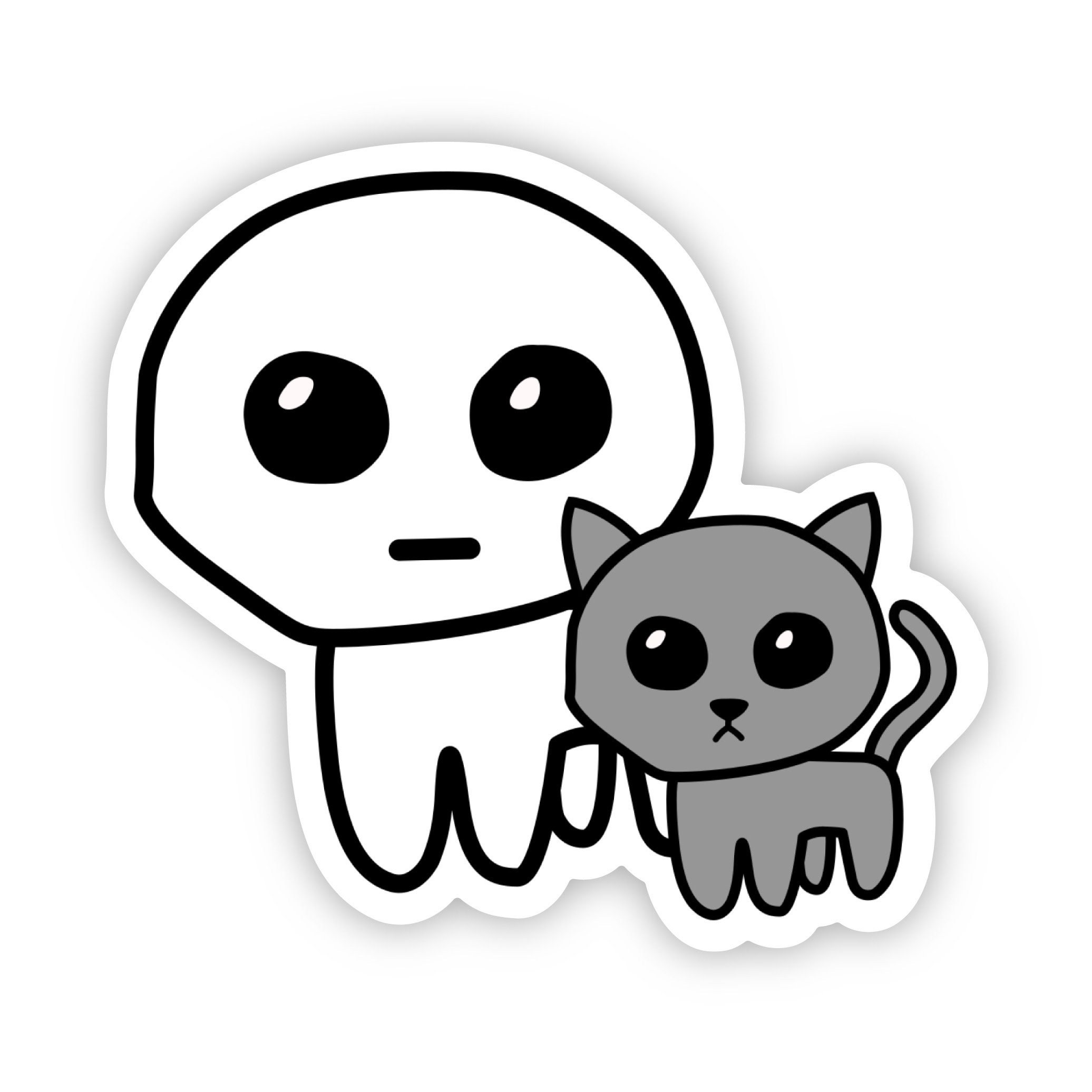 TBH Creature With Cat - Autism Creature Sticker (single Color) - Etsy
