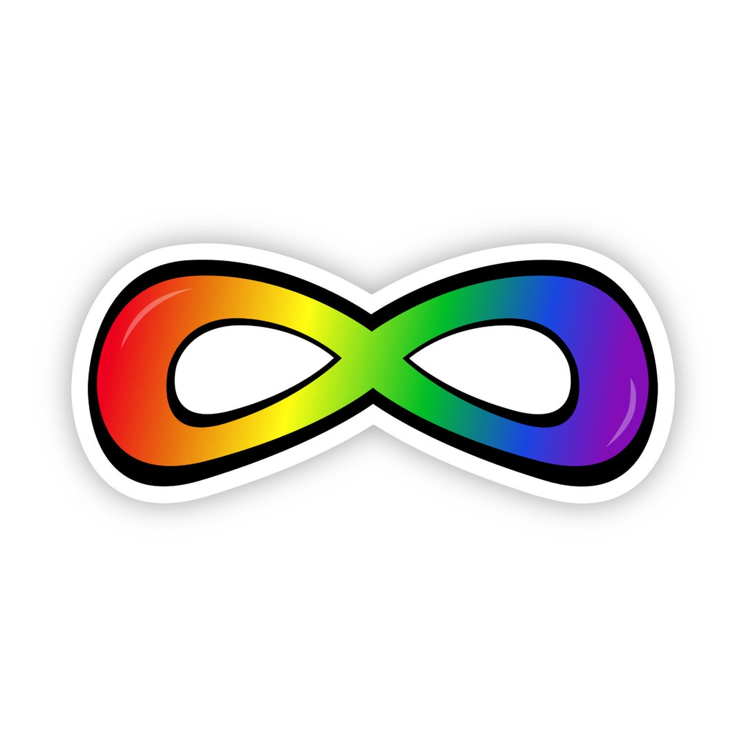 Gold/rainbow Infinity Sticker - Symbol for ASD (autism Spectrum ...