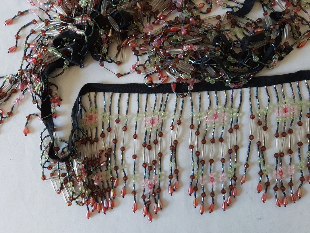 Antique Red Beaded Fringe Trim, Lampshade Embellishment. - Etsy