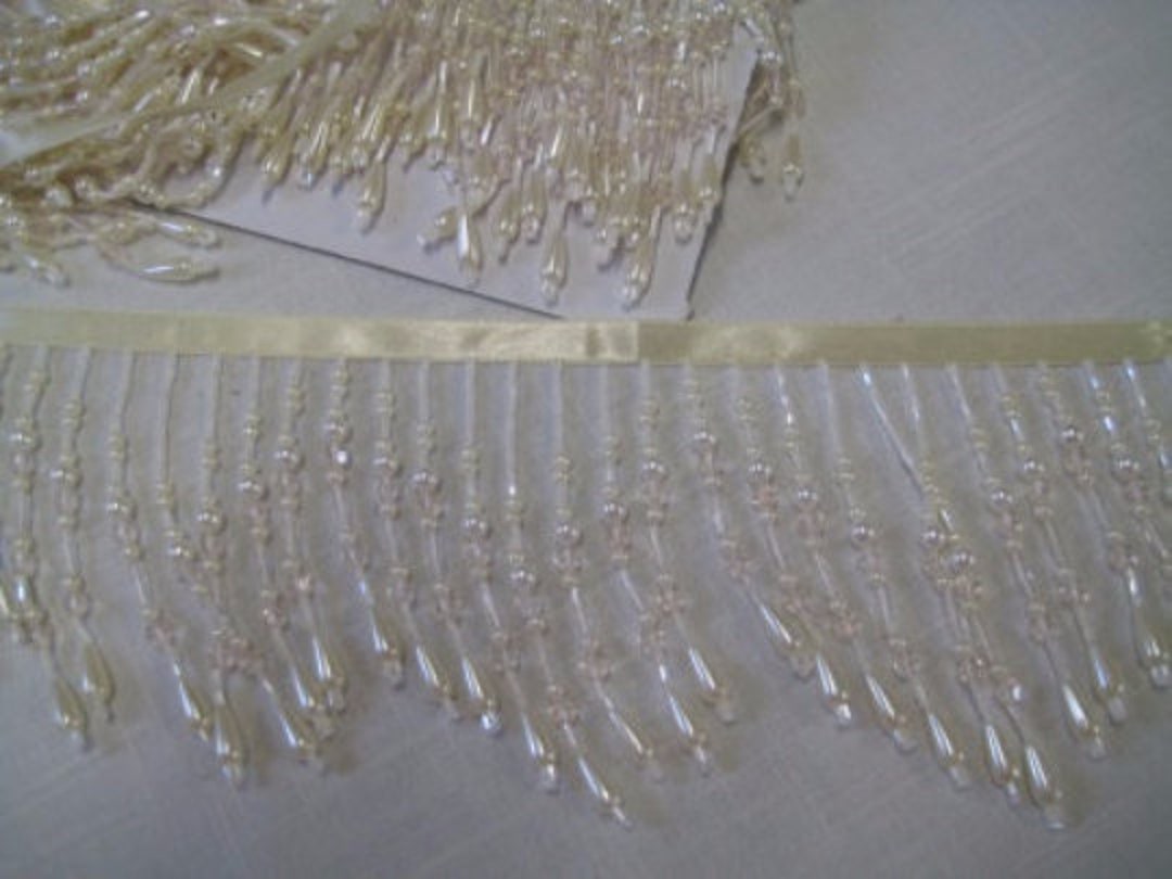1 X Yard Beaded Fringing, Pearl for Home Decor, Altered Couture ...