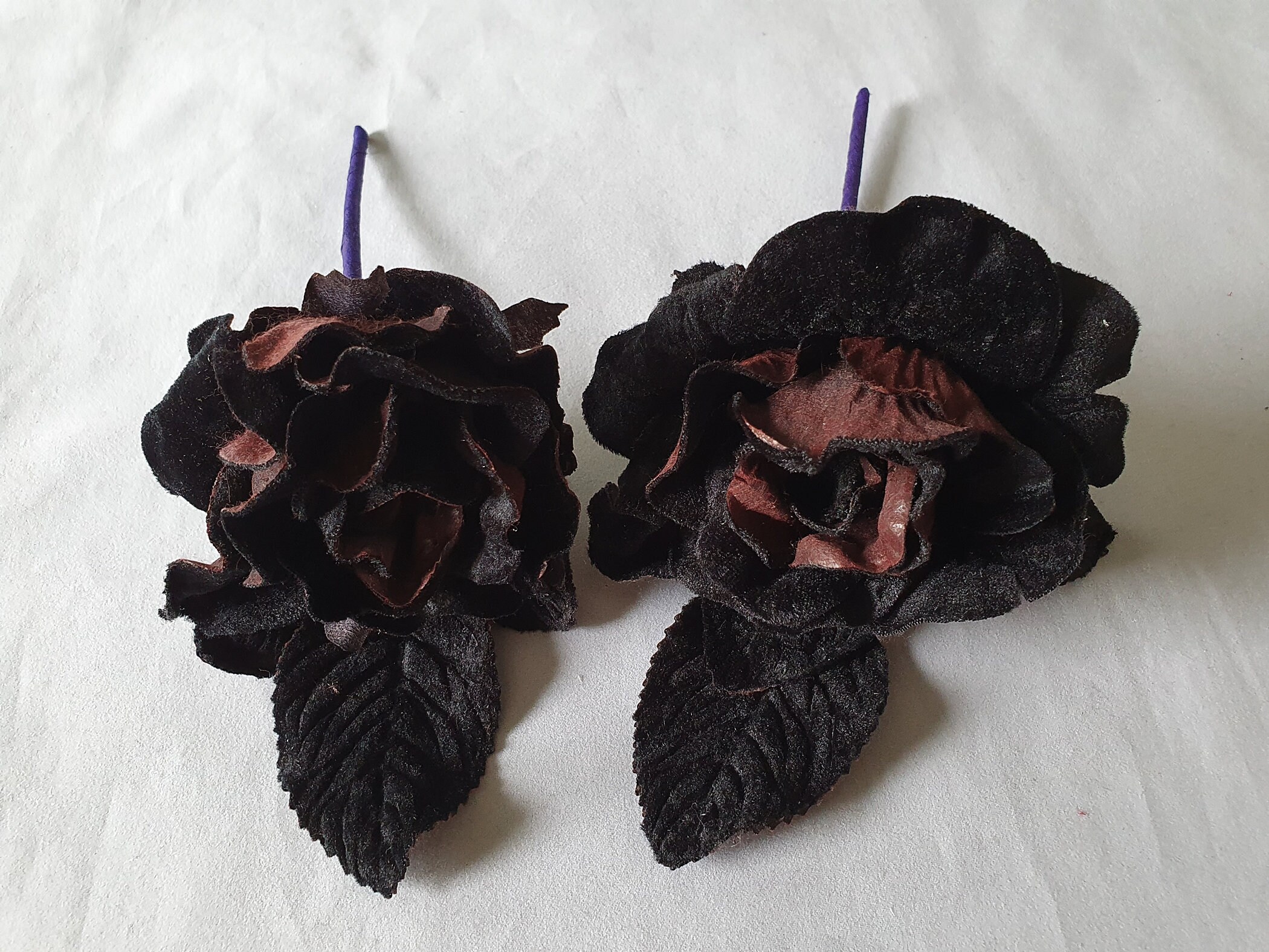 Large Velvet Roses. Velvet Flowers. Velvet Leaves. Millinery - Etsy