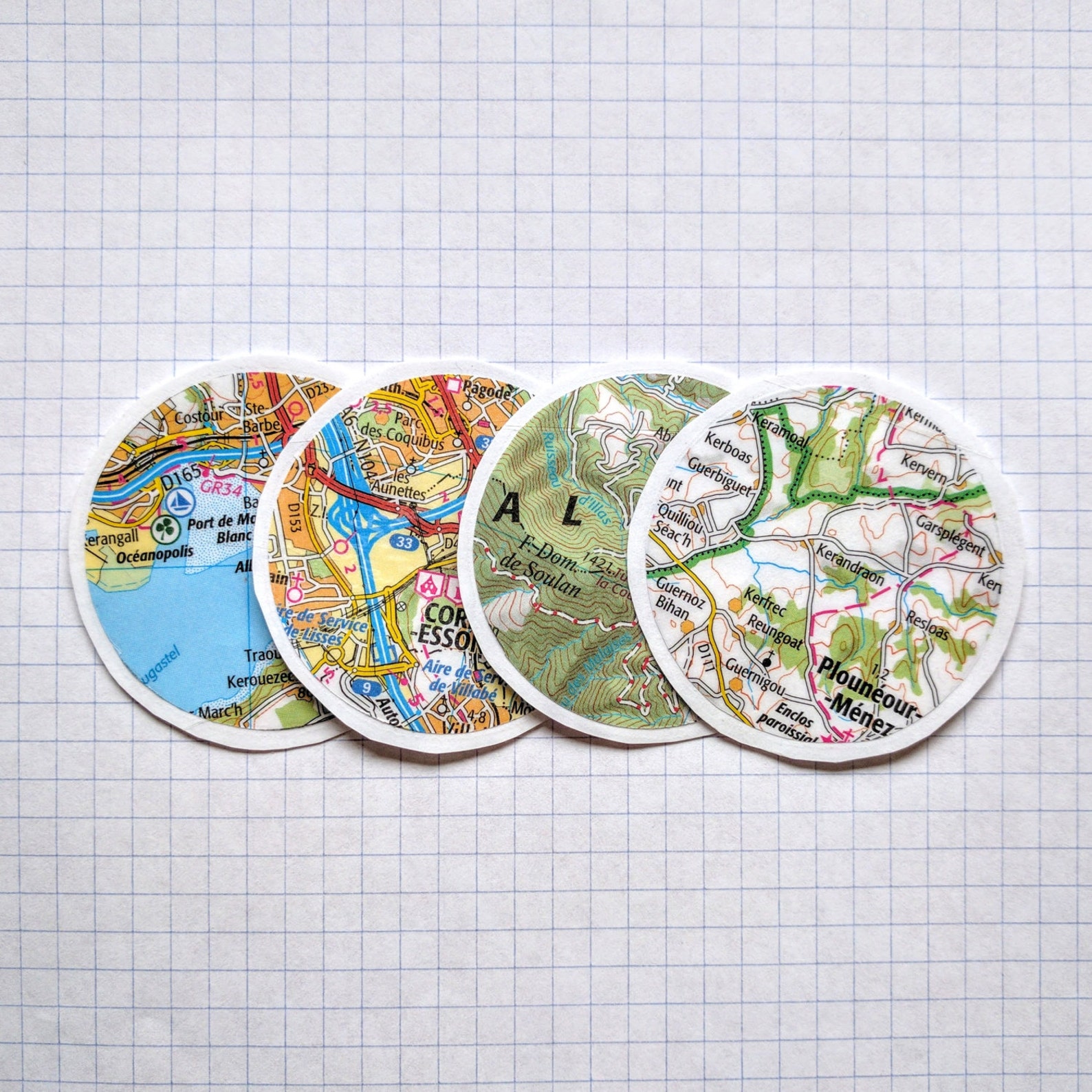 Pegatina de mapa hecho a mano mini mapas franceses | Etsy