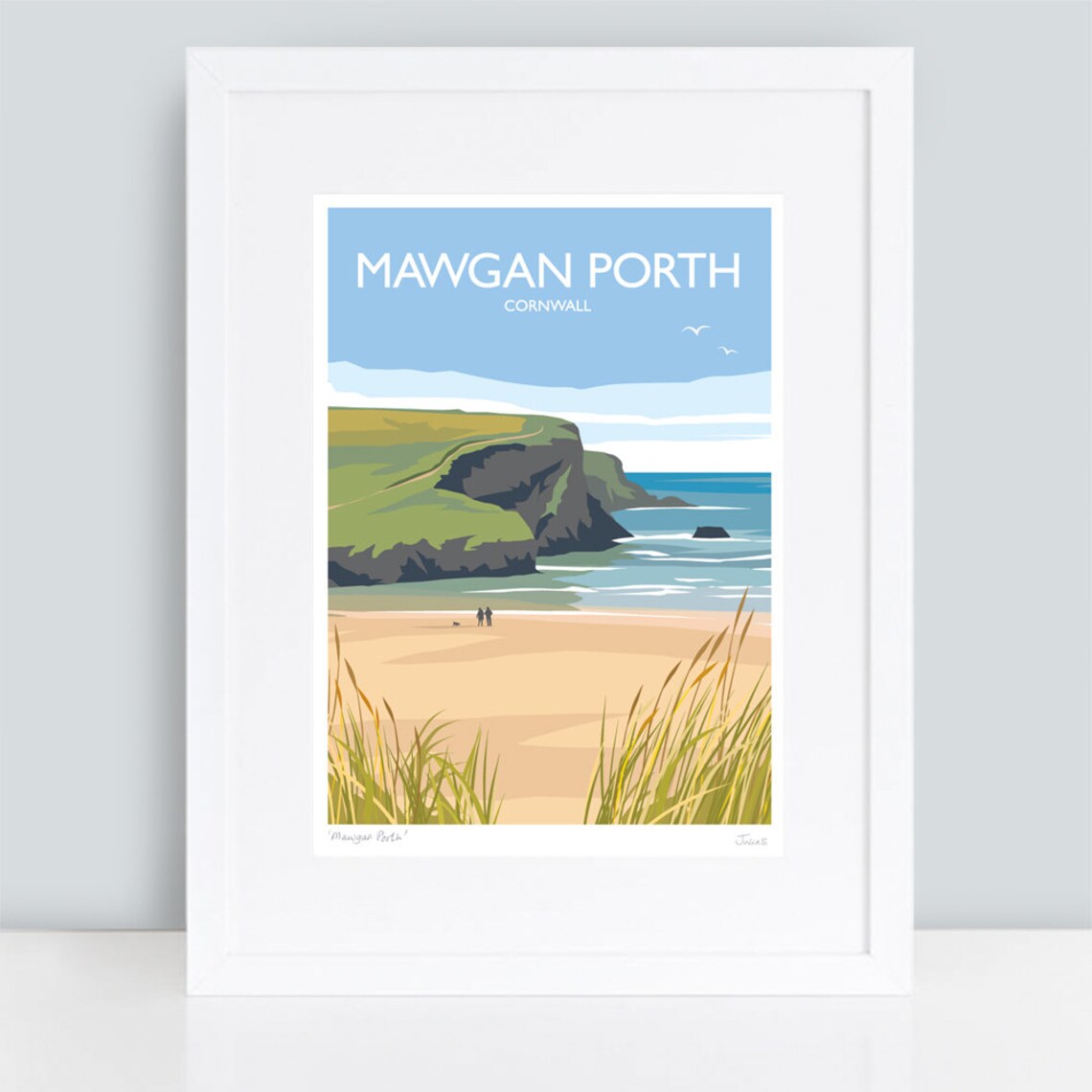 Mawgan Porth Cornwall. HAND SIGNED Art Print/travel Poster by - Etsy UK