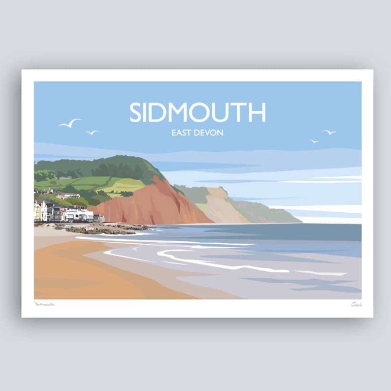 Sidmouth East Devon. Landscape Print. HAND SIGNED Art - Etsy