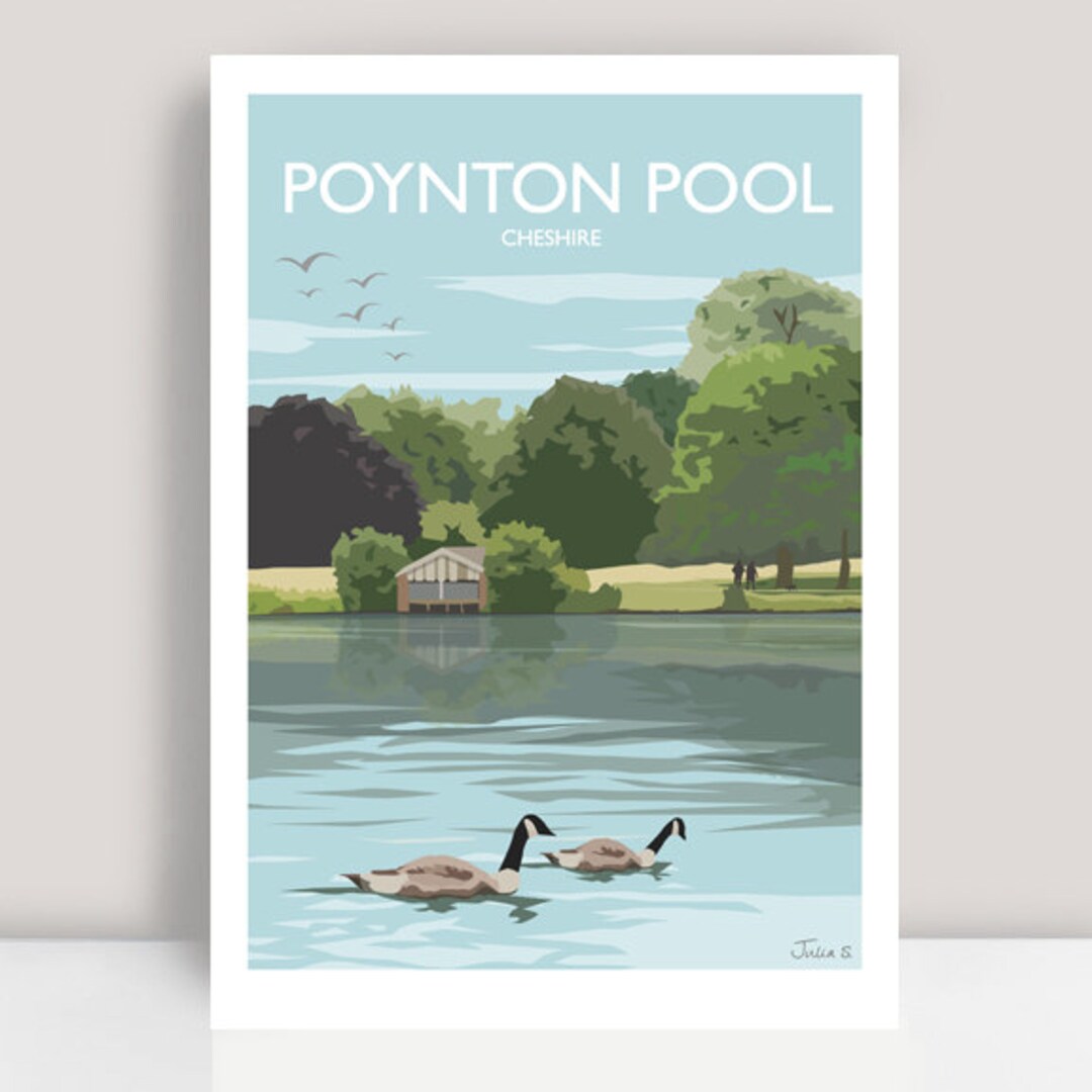 Poynton Pool, Cheshire. Art Print/poster by Julia Seaton. - Etsy
