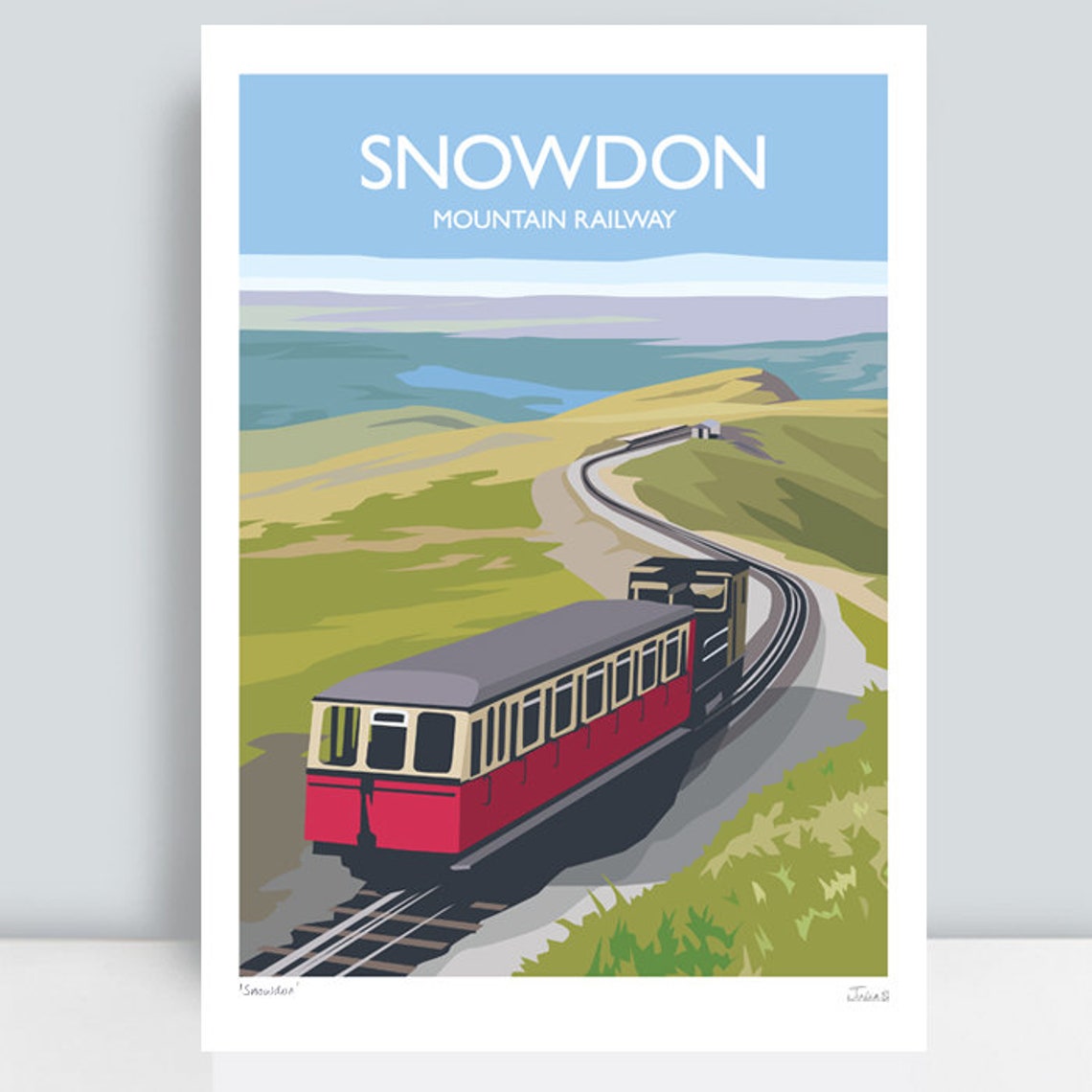 Snowdon, Mountain Railway, Gwynedd, Snowdonia, England. HAND SIGNED Art ...