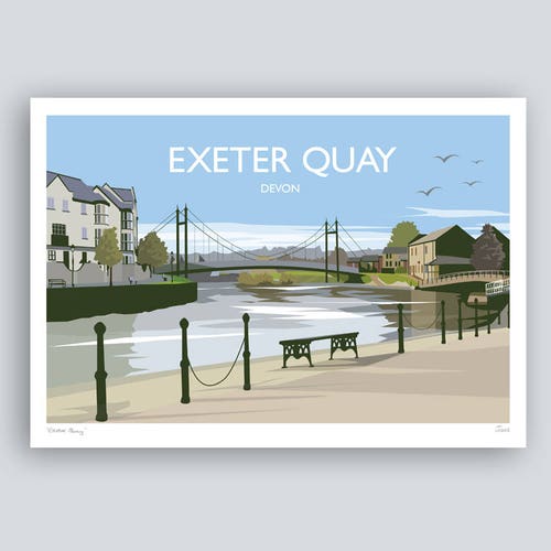Exeter Quay Devon. Landscape Print. HAND SIGNED Art - Etsy UK