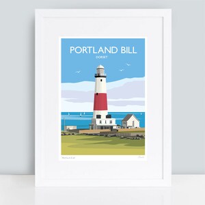 Portland Bill, Dorset. HAND SIGNED Art Print/travel Poster by Julia ...