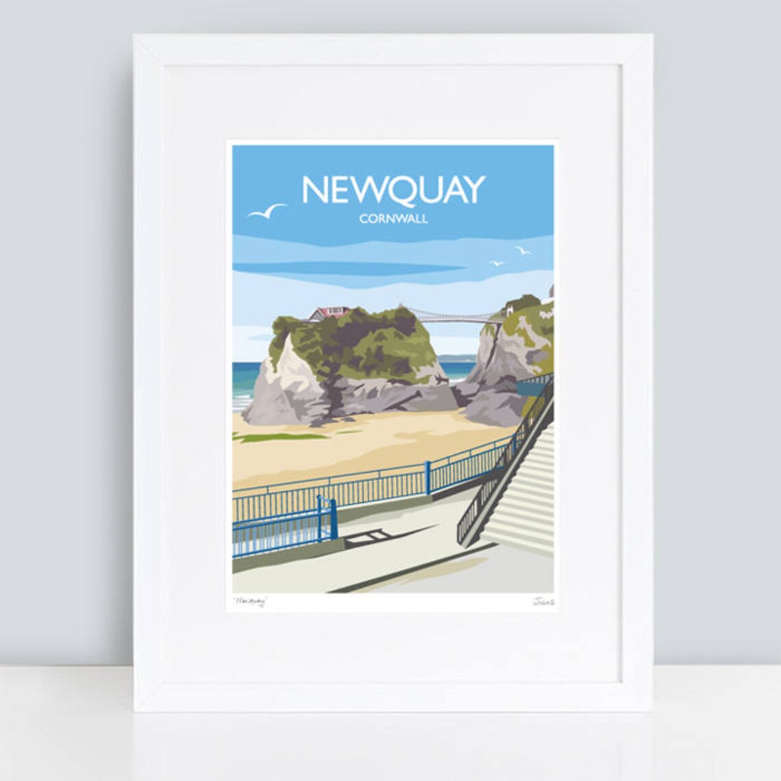 Newquay Cornwall. HAND SIGNED Art Print/travel Poster by - Etsy