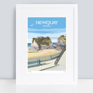 Newquay, Cornwall. HAND SIGNED Art Print/travel Poster Drawn by Julia ...