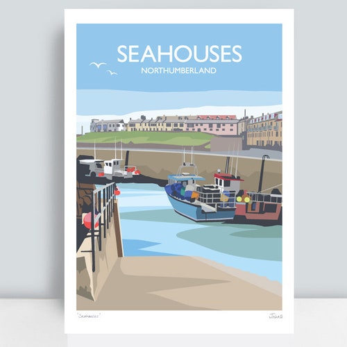 Seahouses Northumberland. HAND SIGNED Art Print/travel Poster - Etsy