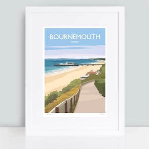 Bournemouth, Dorset. HAND SIGNED Art Print/travel Poster by Julia S ...