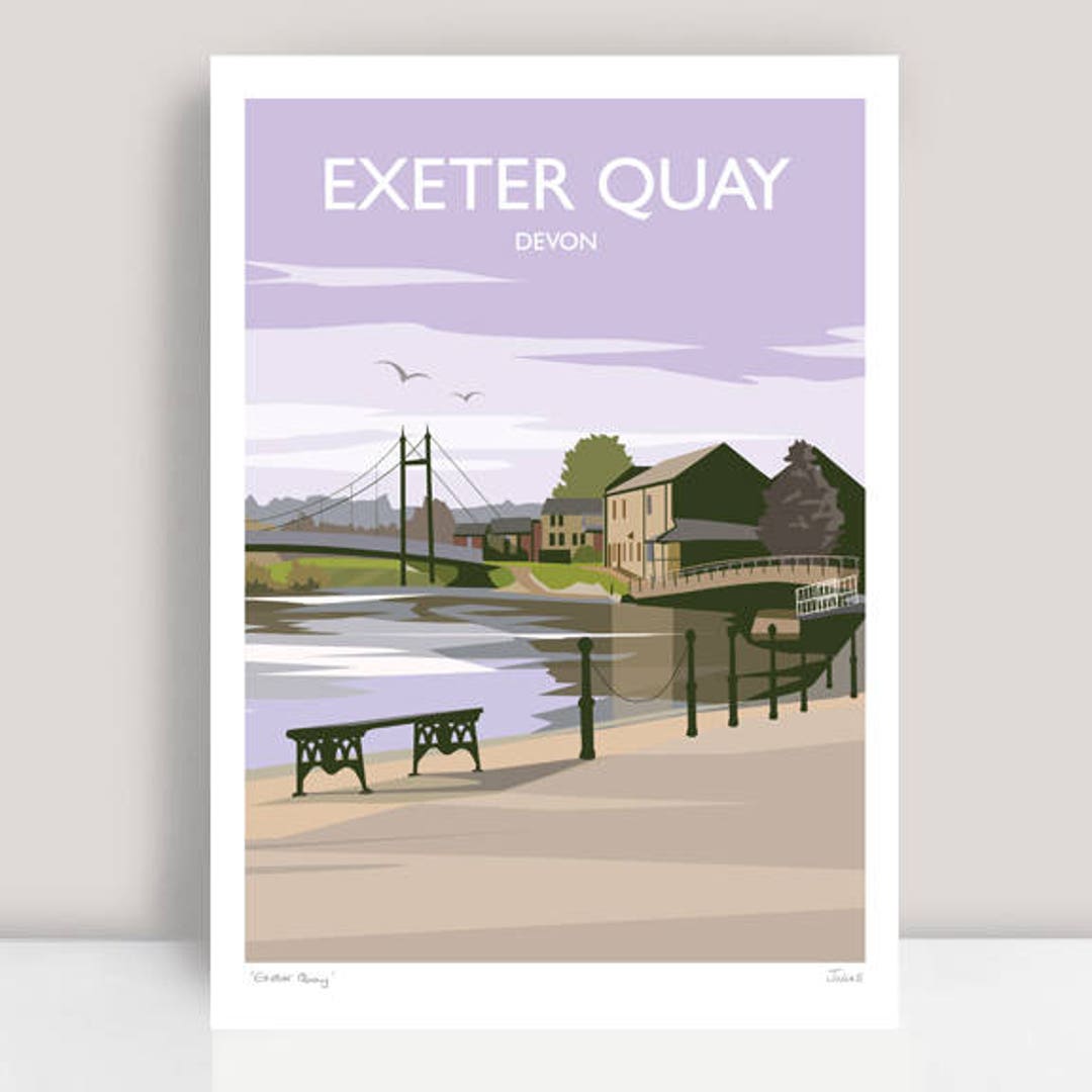 Exeter Quay, Devon. HAND SIGNED Art Print/travel Poster by Julia Seaton ...