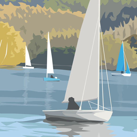 Compstall Lake, Etherow Country Park, Cheshire. Travel Art Print/poster ...