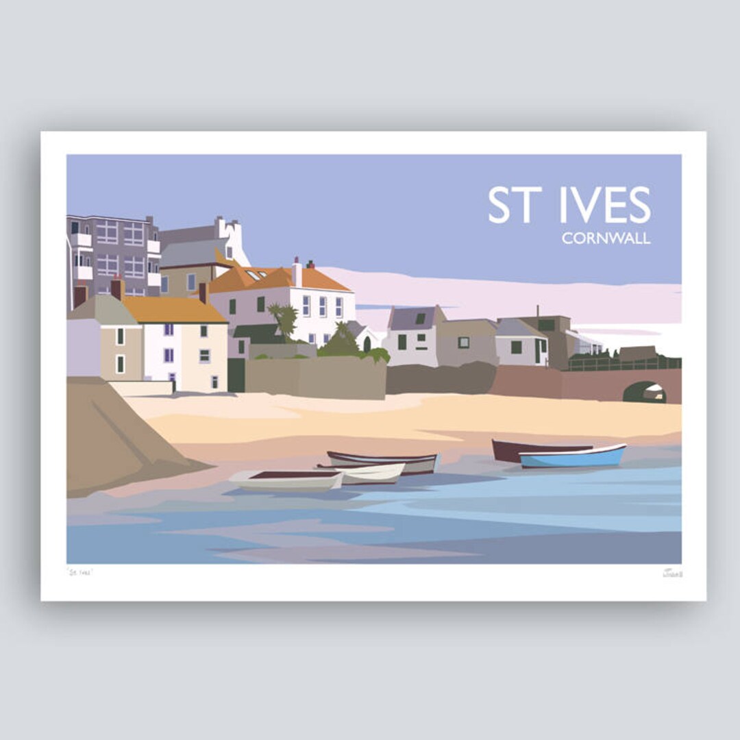 St Ives, Cornwall. HAND SIGNED Art Print/travel Poster by Julias ...