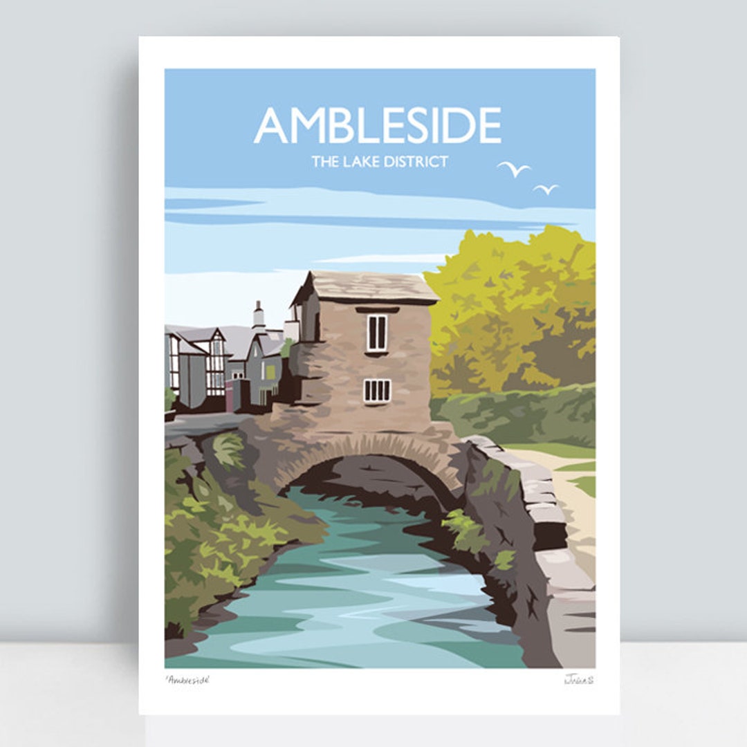 Ambleside, the Lake District Print, Cumbria, England. Art Print/poster ...