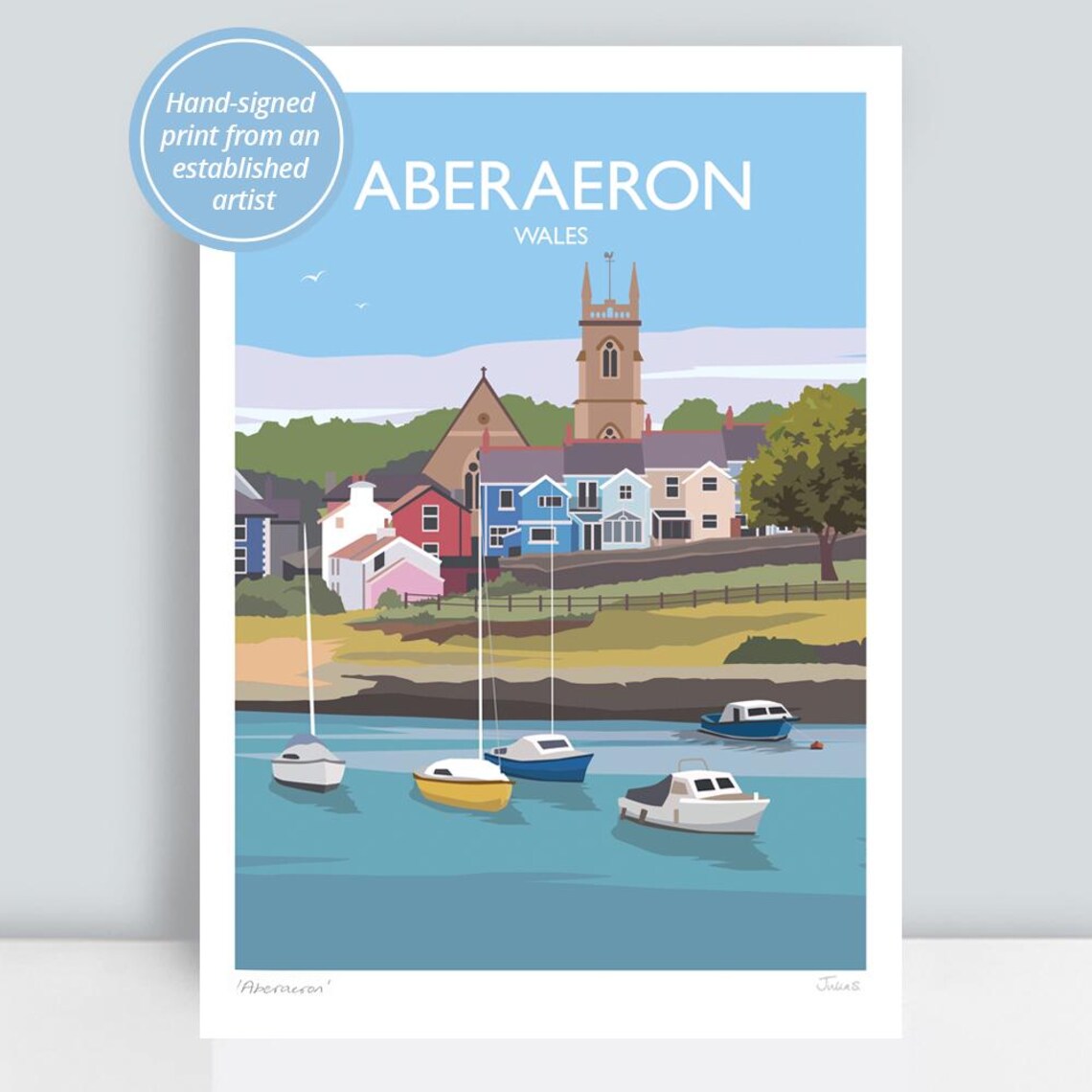 Aberaeron, Wales. HAND SIGNED Art Print/poster by Julia Seaton. - Etsy UK