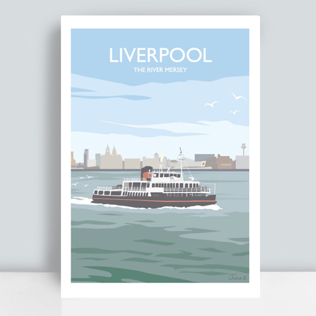 Liverpool, the River Mersey, Liverpool. Art Print/poster by Julia ...