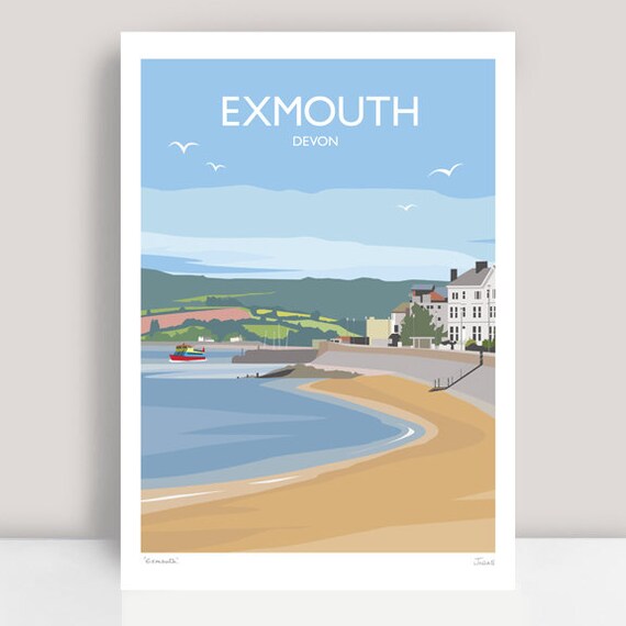 Exmouth Devon Print. HAND SIGNED Art Print/travel Poster by - Etsy UK
