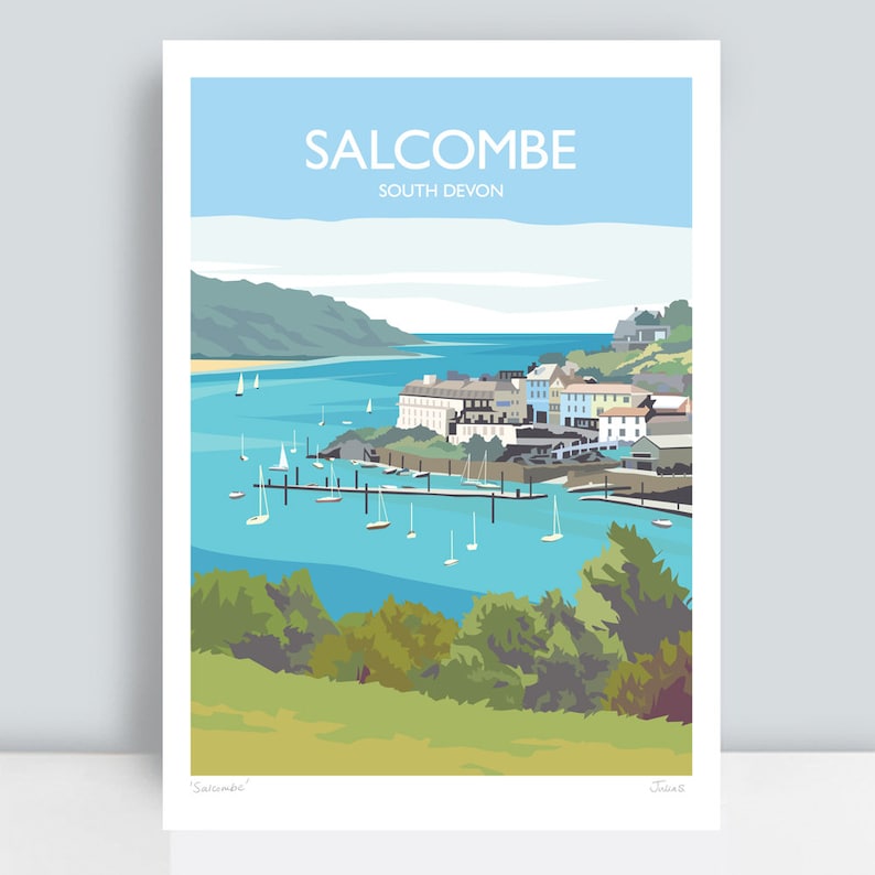Salcombe South Devon. HAND SIGNED Art Print/travel Poster by - Etsy