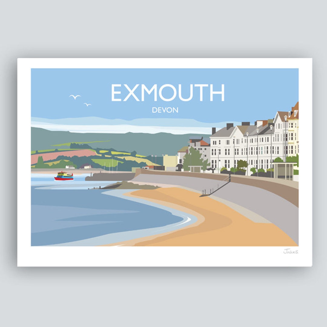 Exmouth, Devon. Landscape Print. HAND SIGNED Art Print/travel Poster by ...