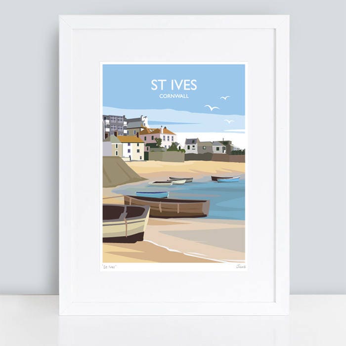 St Ives, Cornwall. HAND SIGNED Art Print/travel Poster by Julia S ...