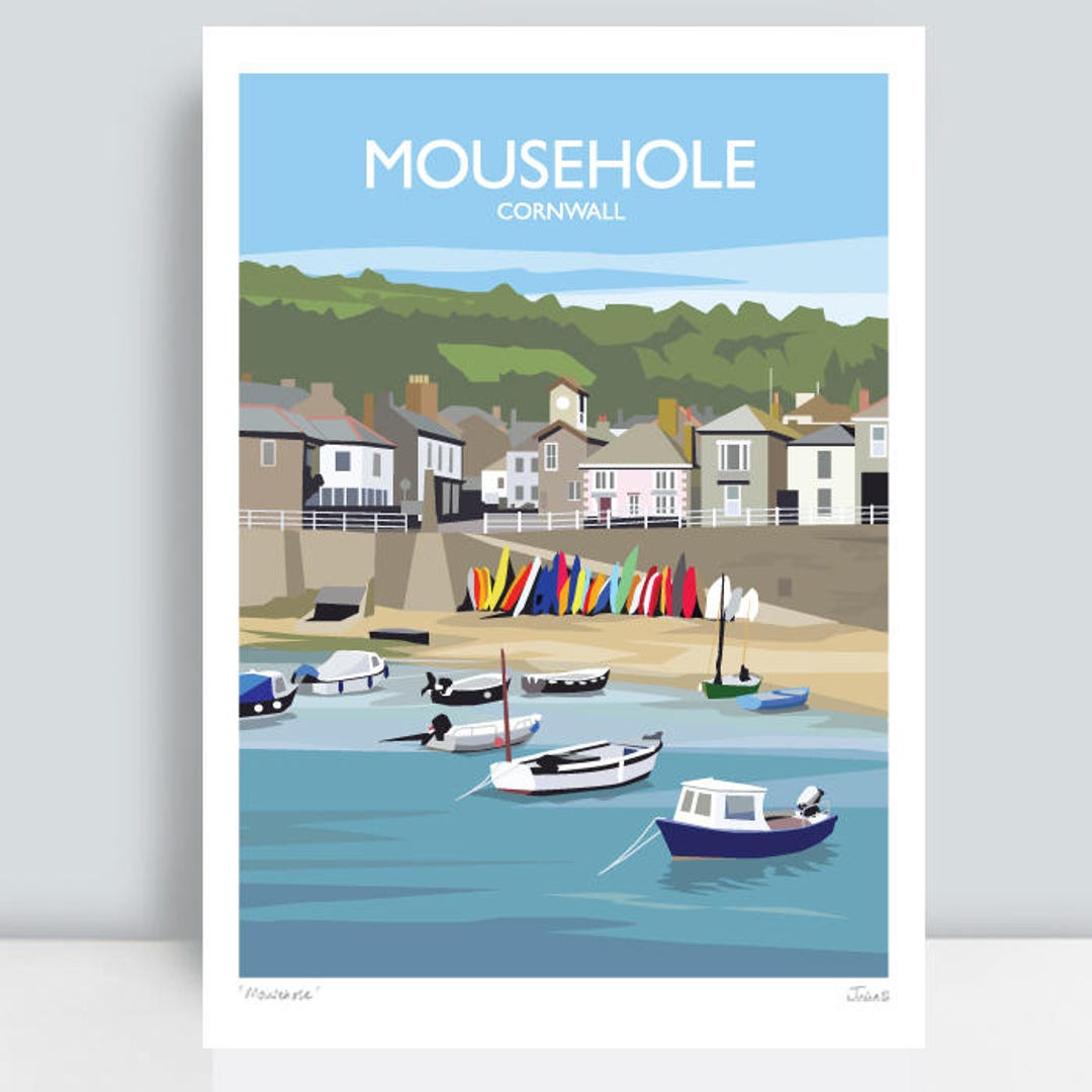 Mousehole, Cornwall. HAND SIGNED Art Print/travel Poster by Julia ...