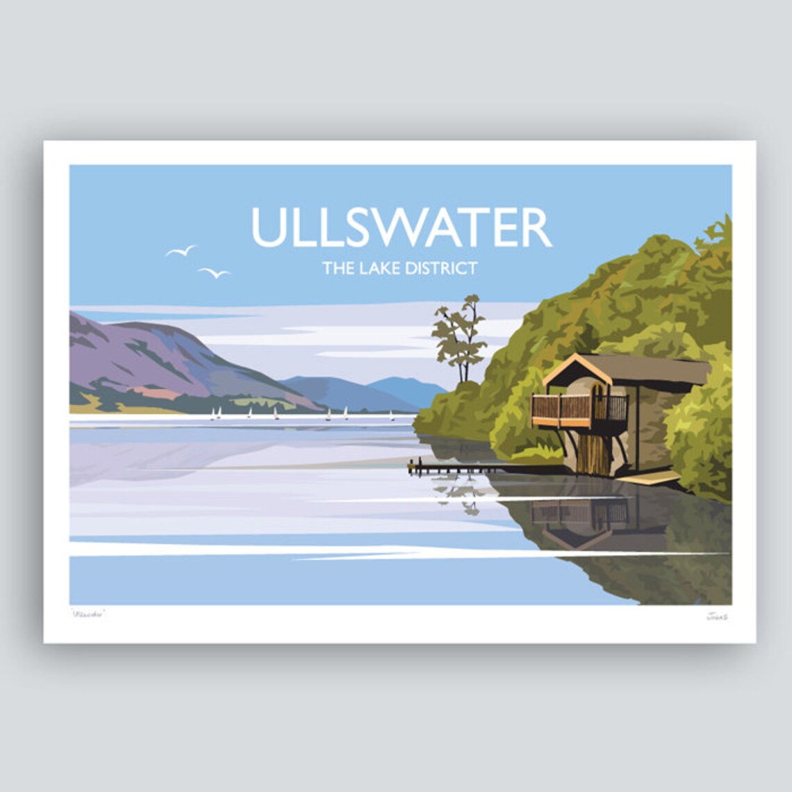 Ullswater, the Lake District Print. HAND SIGNED Art Print/travel Poster ...