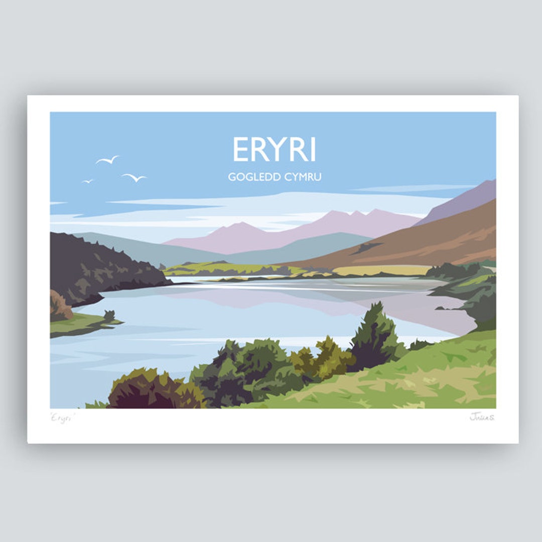 WELSH Title: Eryri, Gogledd Cymru snowdonia, North Wales. Travel Art ...