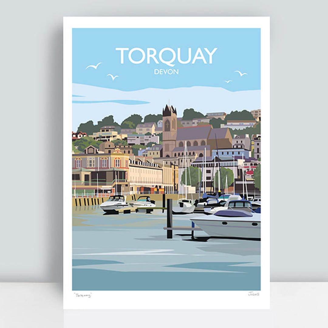 Torquay, Devon. HAND SIGNED Art Print/travel Poster by Julia Seaton ...