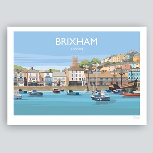 Brixham, Devon. Landscape Print. HAND SIGNED Art Print/travel Poster by ...