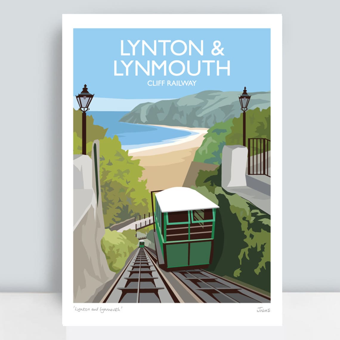 Lynton & Lynmouth Cliff Railway North Devon. HAND SIGNED Art | Etsy UK
