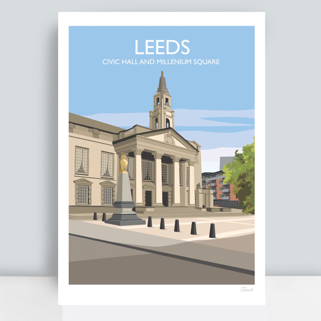 Leeds, Civic Hall and Millenium Square, England. Travel Print/Poster by ...