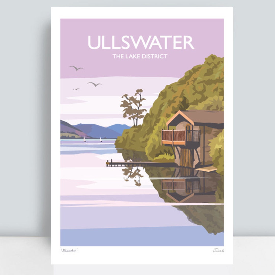 Ullswater, the Lake District Print. HAND SIGNED Art Print/travel Poster ...