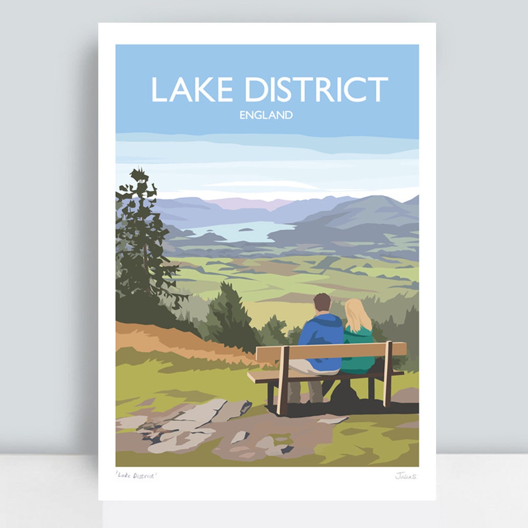 Lake District Print, England. HAND SIGNED Art Print/travel Poster by ...