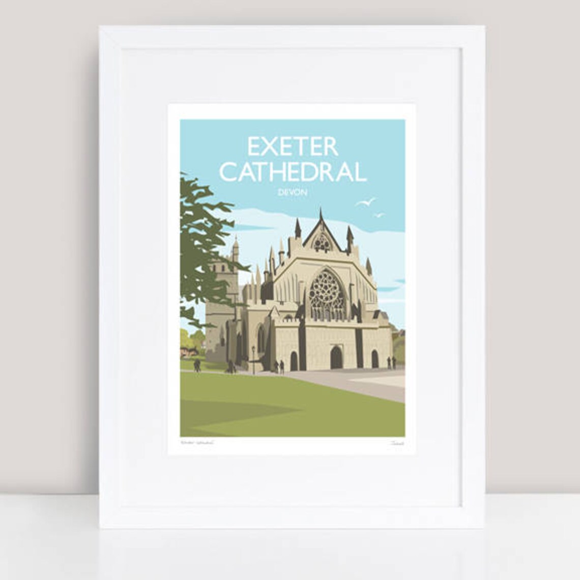 Exeter Cathedral Devon. HAND SIGNED Art Print/travel Poster | Etsy