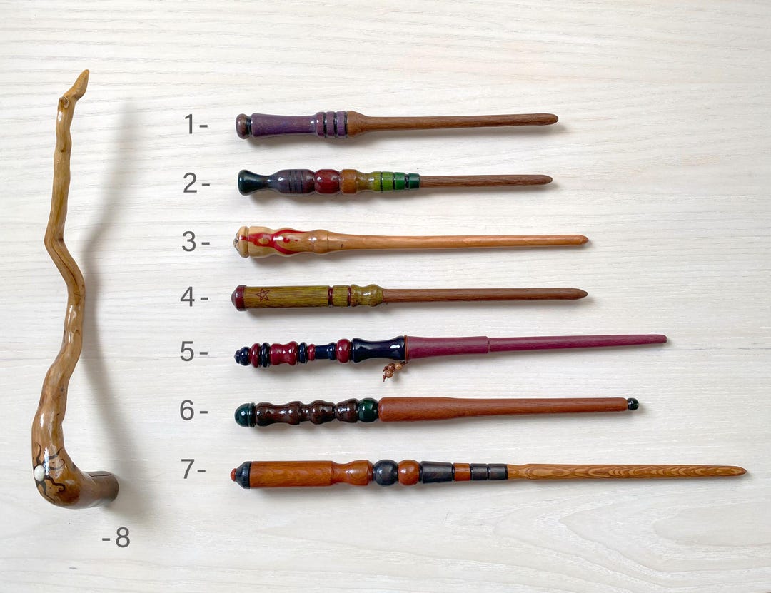 Nature Wooden Magic Wand, Handmade for Witch, Wicca Decoration ...