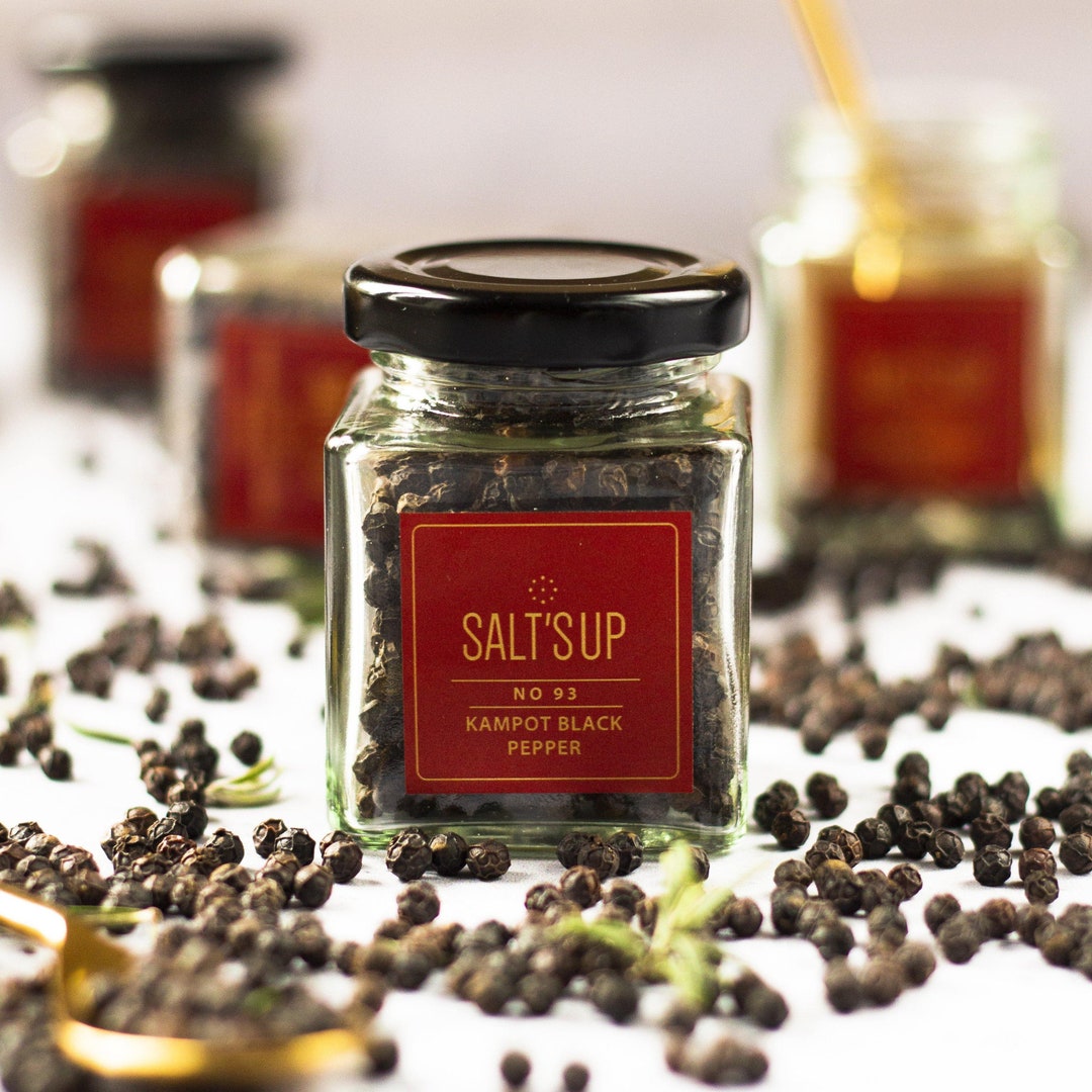 KAMPOT BLACK Pepper I Gourmet Spices and Peppers | 30g/1.05oz Glass Jar ...