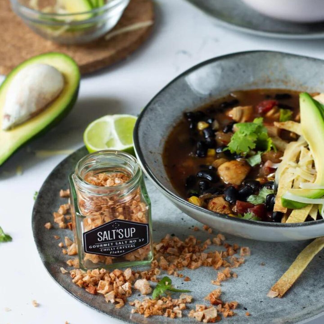 Chilli Crystal Salt Flakes I Gourmet Salts | 45g/1.59 Oz Glass Jar ...