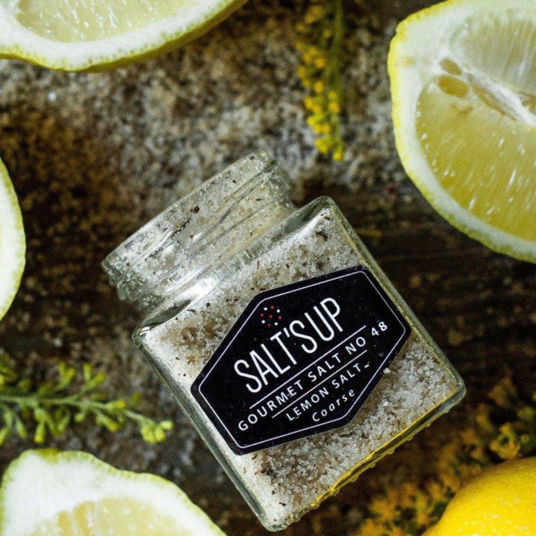 Lemon Salt Coarse I Gourmet Salts | 90g / 3.17oz Glass Jars | Hand ...