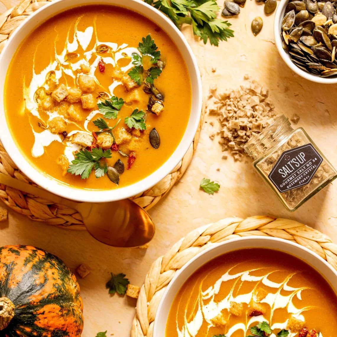 Rosemary Crystal Salt Flakes I Gourmet Salts | 45g Glass Jar / 1.6oz ...