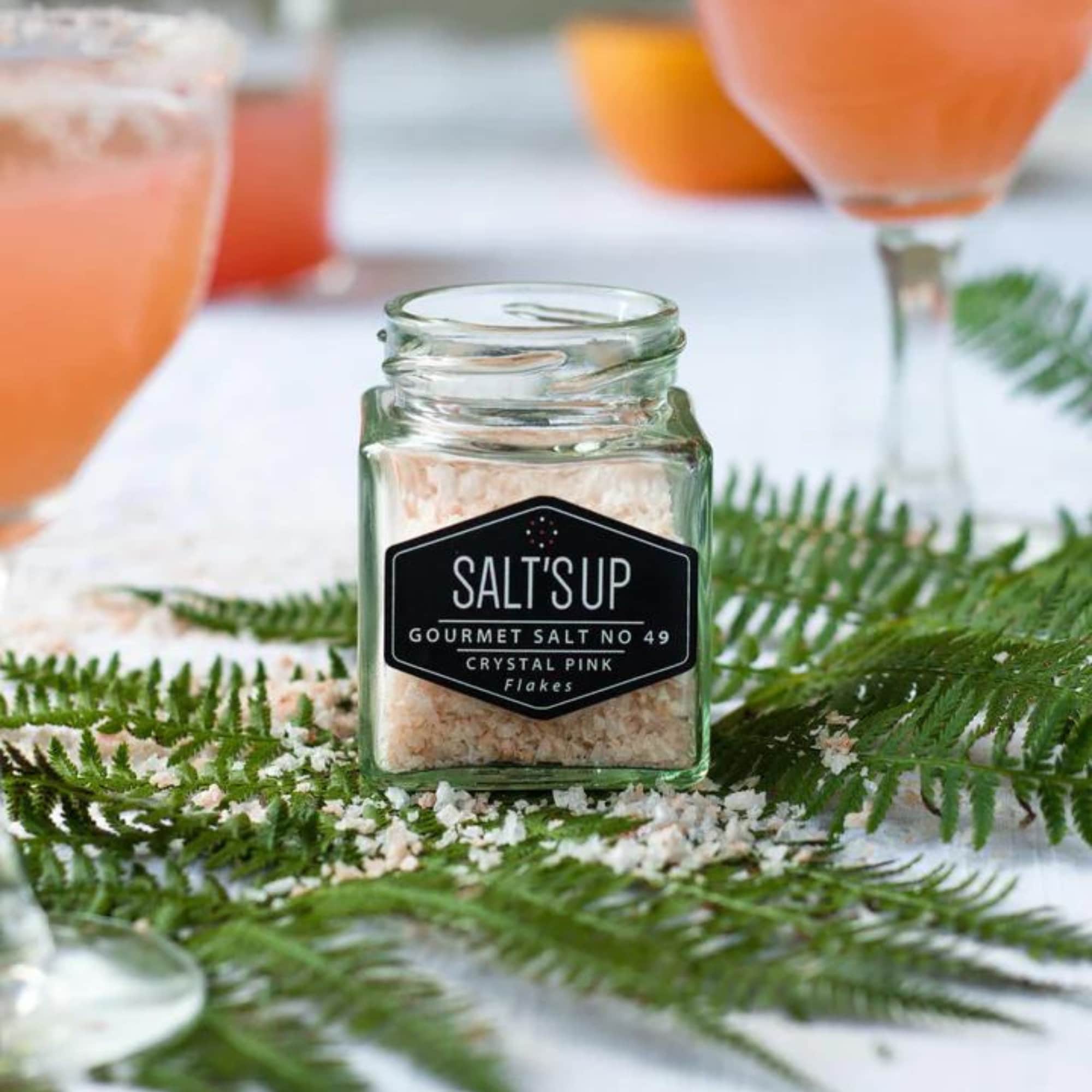 Crystal Pink Salt Flakes I Gourmet Salts 50gr / 1.76oz Glass Jar 100% ...