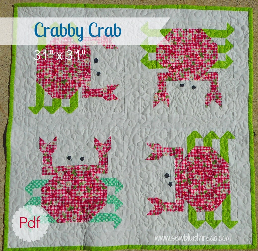 Crabby Crab, Quilt PDF Pattern - Etsy