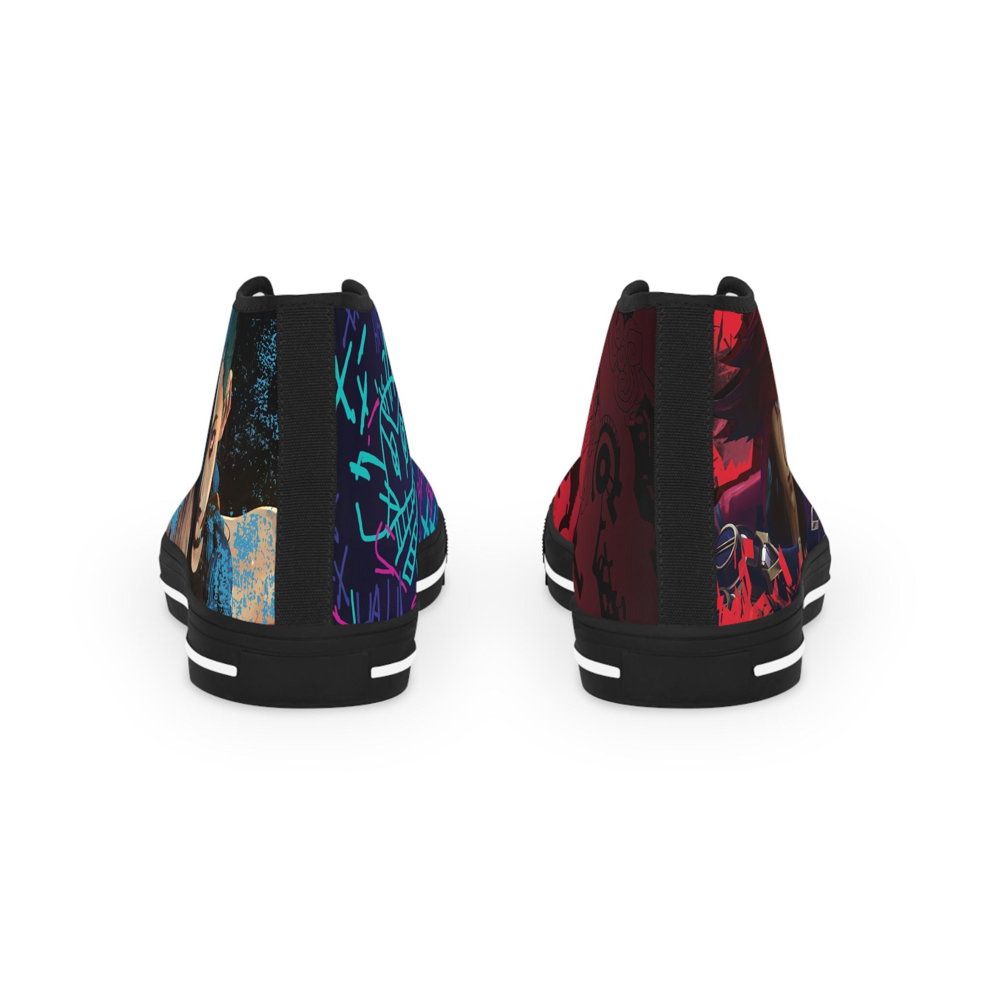 Arcane (jinx and Vi) Cartoon Tv Show Inspired High Top Converse - Etsy