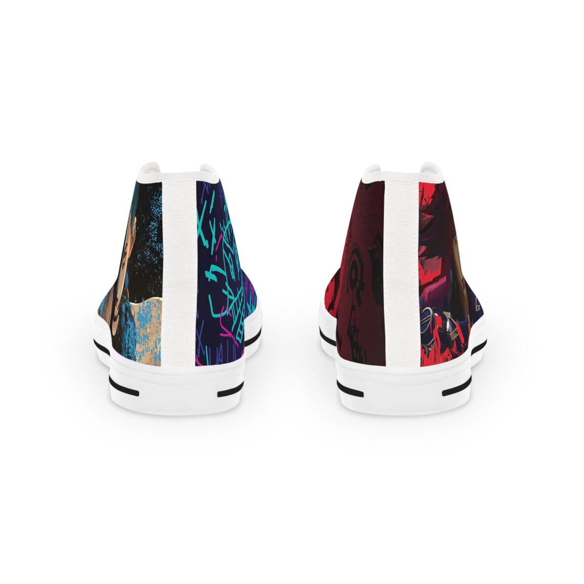 Arcane (jinx and Vi) Cartoon Tv Show Inspired High Top Converse - Etsy