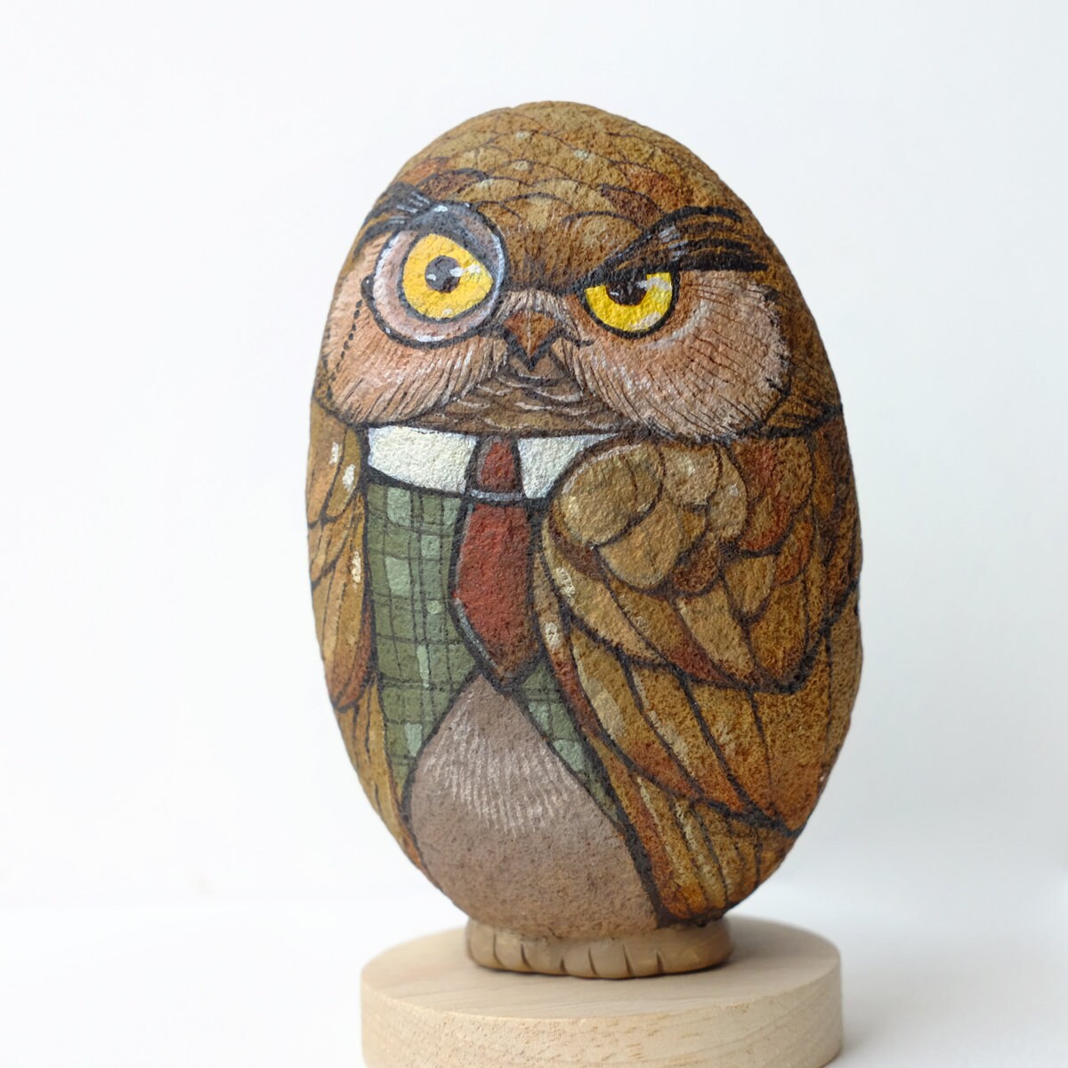 Acrylic Owl stone painting Unique. Stone Art Paint by Acrylic Colour ...