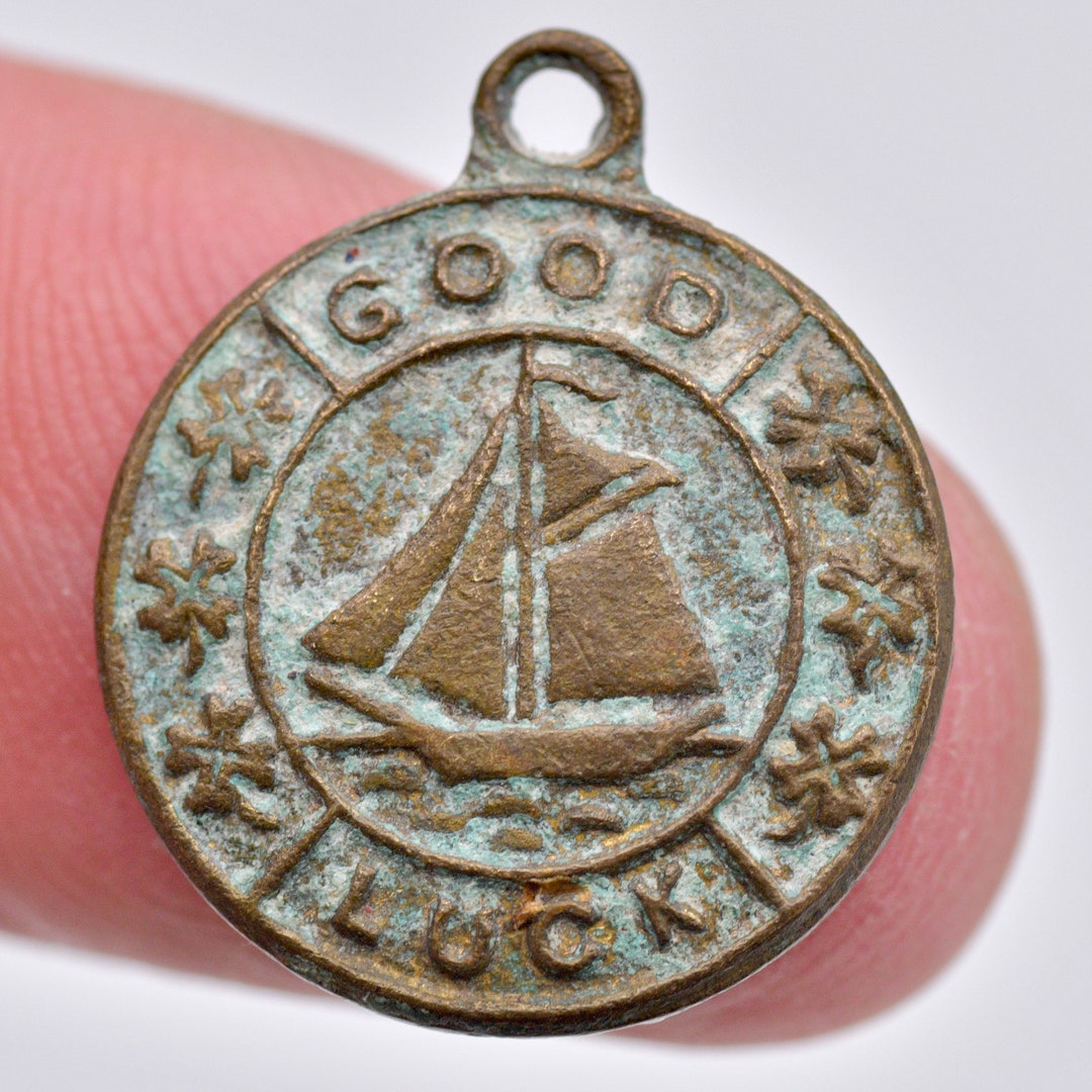Rare Good Luck Shamrock Sailing Ship Pendant - Etsy