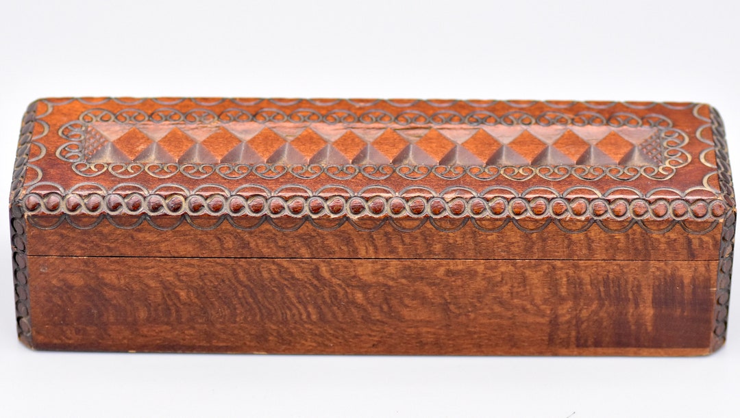 Amazing Antique Carved Treen Postage Stamp Box, - Etsy